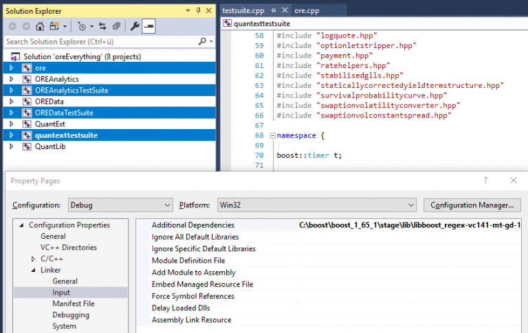 Building Open Source Risk Engine (Quaternion ORE) in VS2017 without Git