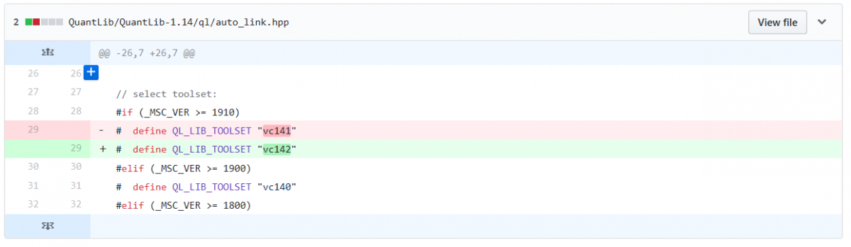 Building QuantLib 1.14 with Visual Studio 2019 preview ...